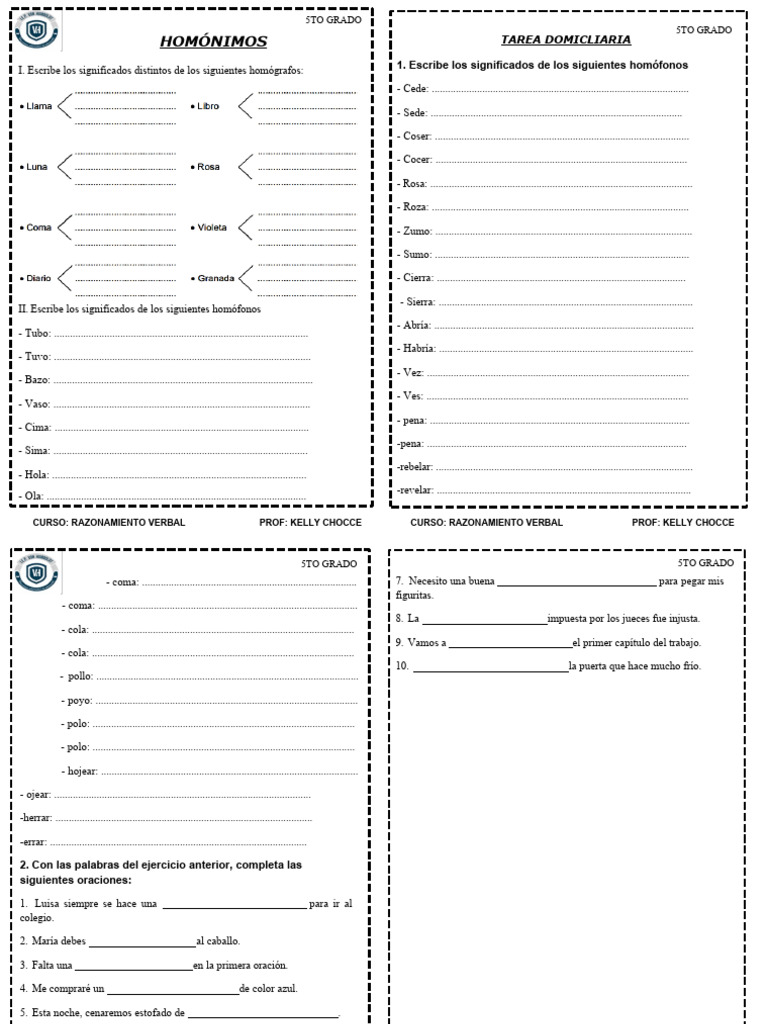 Ficha Rv.5to Homonimos | PDF