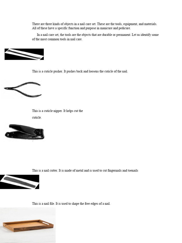 There Are Three Kinds of Objects in A Nail Care Set | PDF