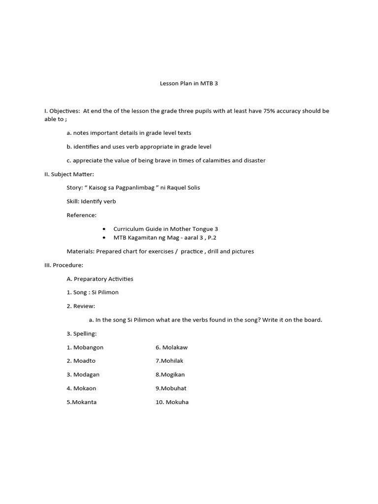 Lesson-Plan-in-MTB-3-diane | PDF