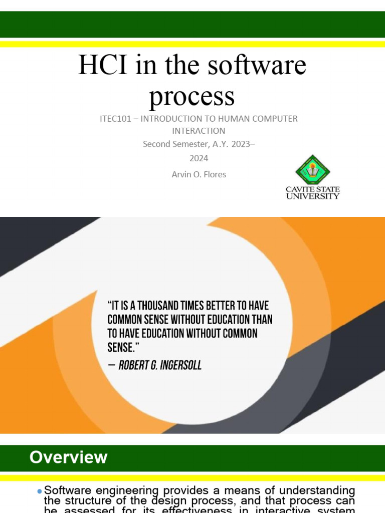LECTURE 4 HCI in The Software Process | Download Free PDF | Usability | Software Prototyping