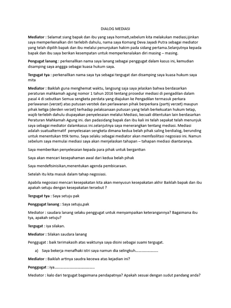 Dialog Mediasi | PDF