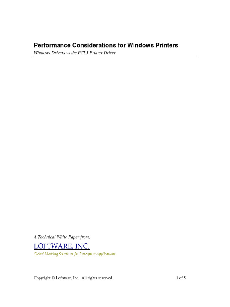 Performance Considerations For Windows Printers | PDF | Printer (Computing) | Software