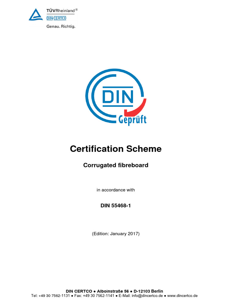 DIN Certification for Corrugated Fibreboard | PDF | Certification ...