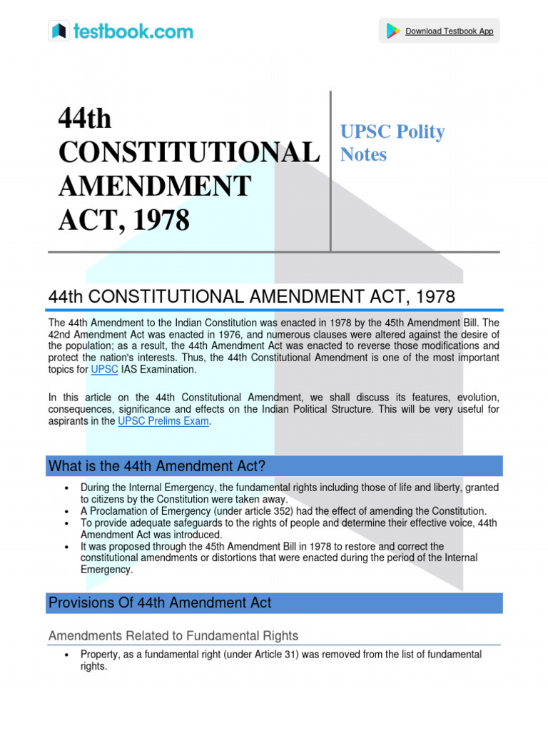 44th Constitutional Amendment Overview | PDF | State Of Emergency ...