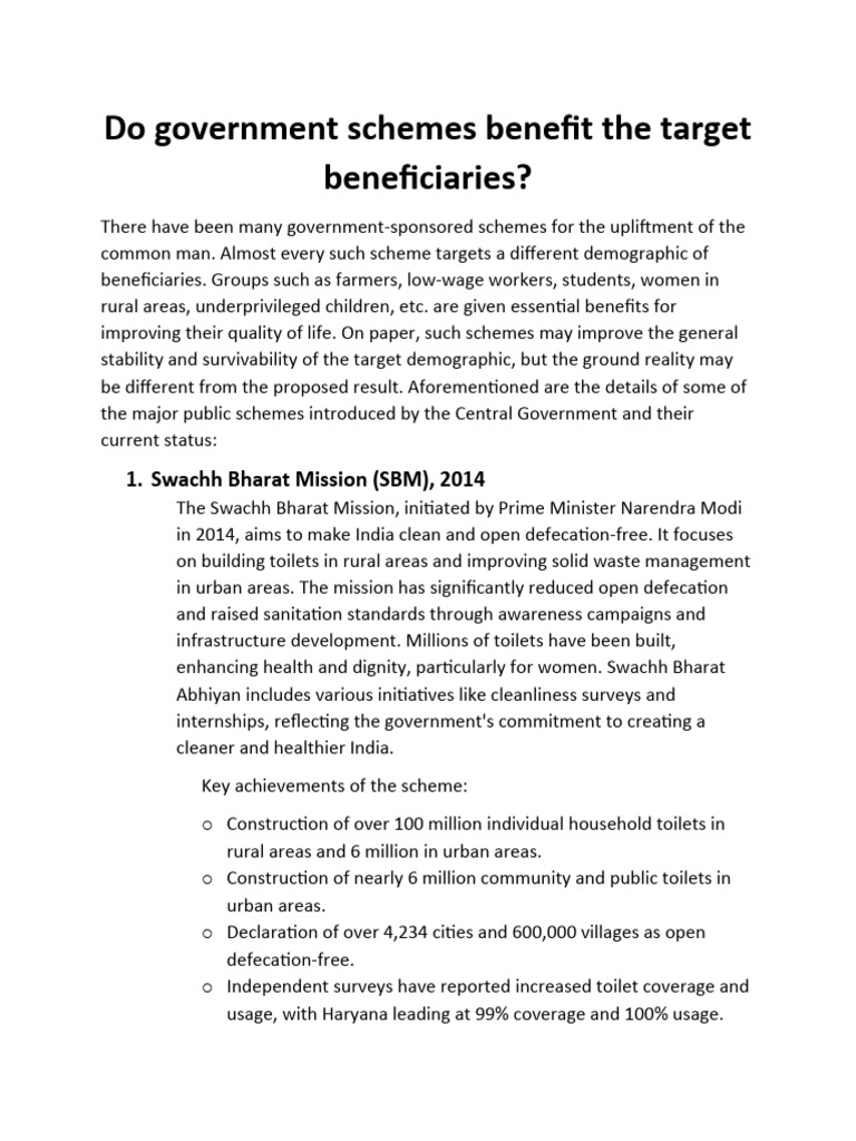 Impact of Government Schemes on Beneficiaries | PDF | Economies