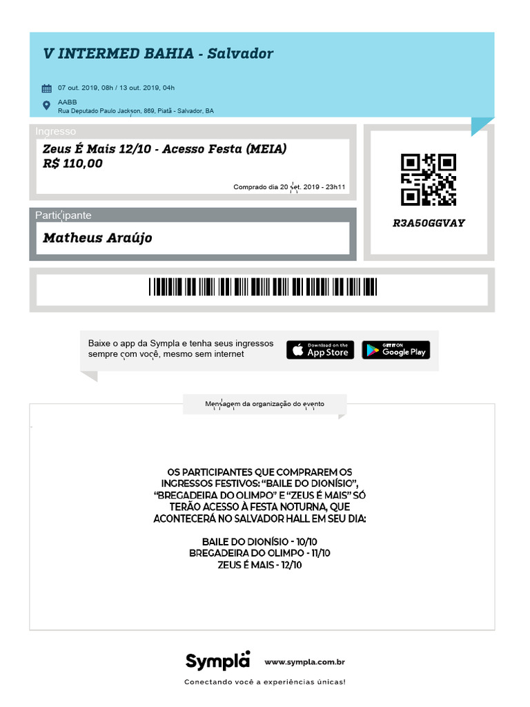 Ingressos para V Intermed Bahia 2019 | PDF
