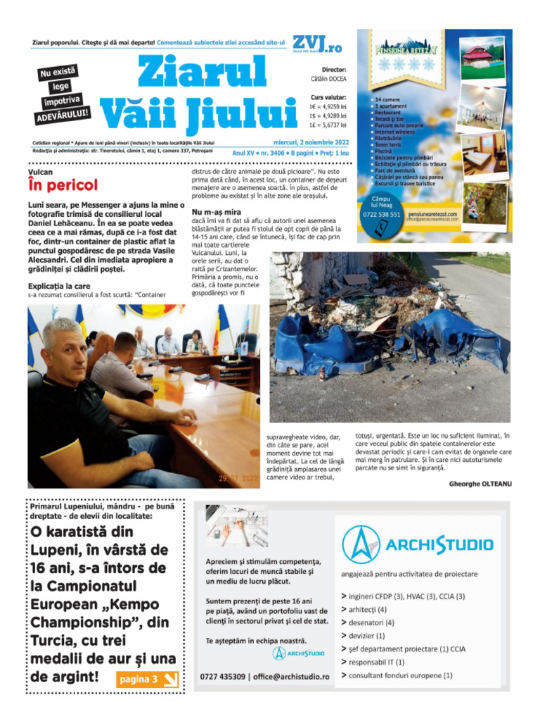 Ziarul Vaii Jiului 02.11.2022 | PDF