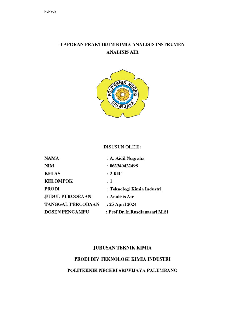 Laprak Air A.aidil Nugraha | PDF | Kesehatan Holistik | Sains & Matematika