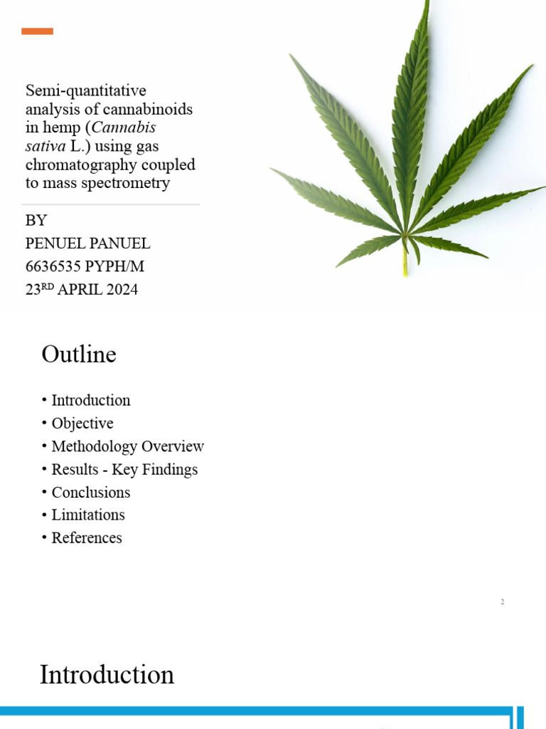 Cannabinoid Analysis in Hemp | PDF | Gas Chromatography | Gas Chromatography–Mass Spectrometry