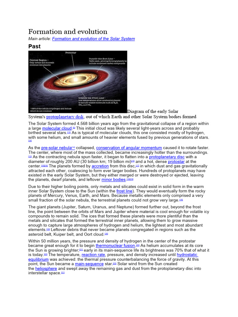 Formation and Evolution: Diagram of The Early Solar System's, Out of ...