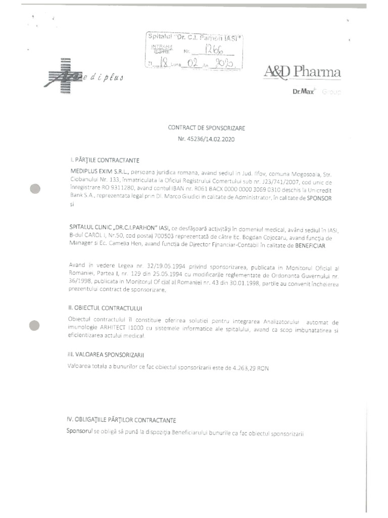 Spitalul Clinic Dr. C.I. Parhon Iasi - 2020 | PDF