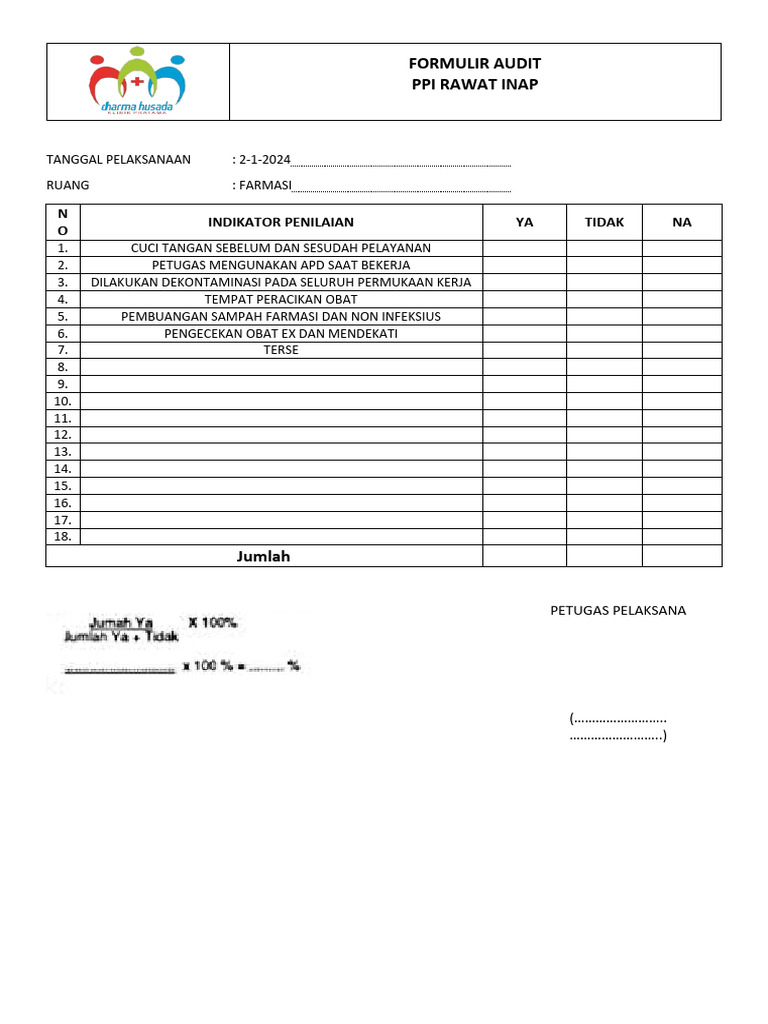 Formulir Audit Ppi Rawat Inap | PDF