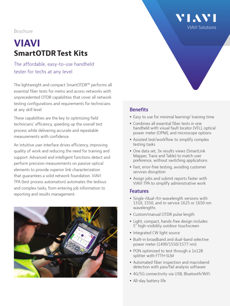 Smartotdr Testing Solution Brochures En | PDF | Optical Fiber | Automation