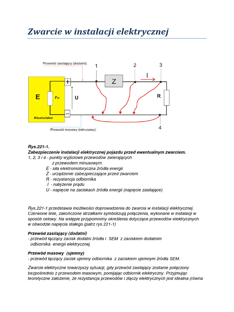 Zwarcie W Instalacji Elektrycznej | PDF