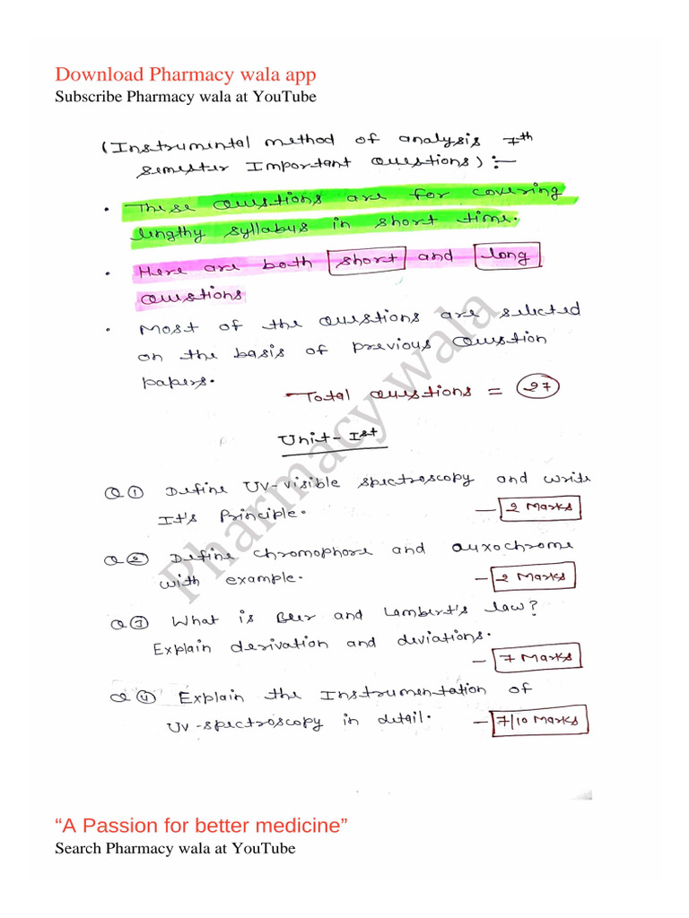 Instrumental Method of Analysis Imp - 26376845 | PDF