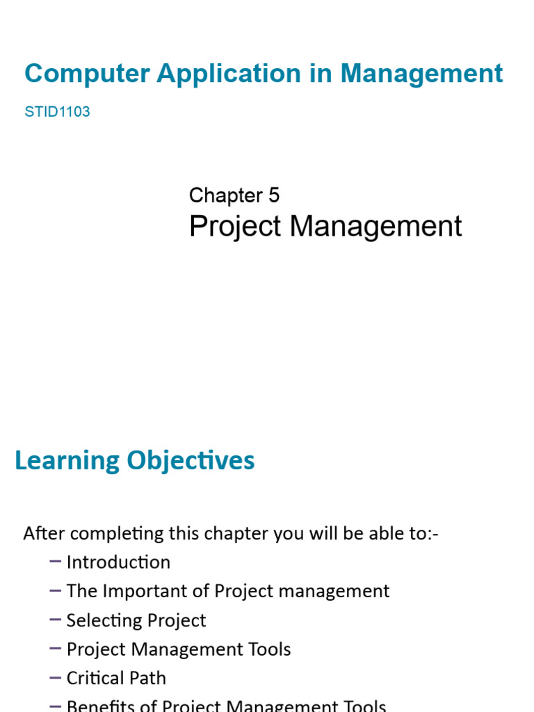 Chapter 5 - Project Management | PDF | Project Management | Business
