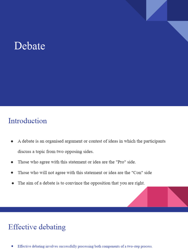 Speaking - ELE II - Debate Slides | PDF | Science & Mathematics