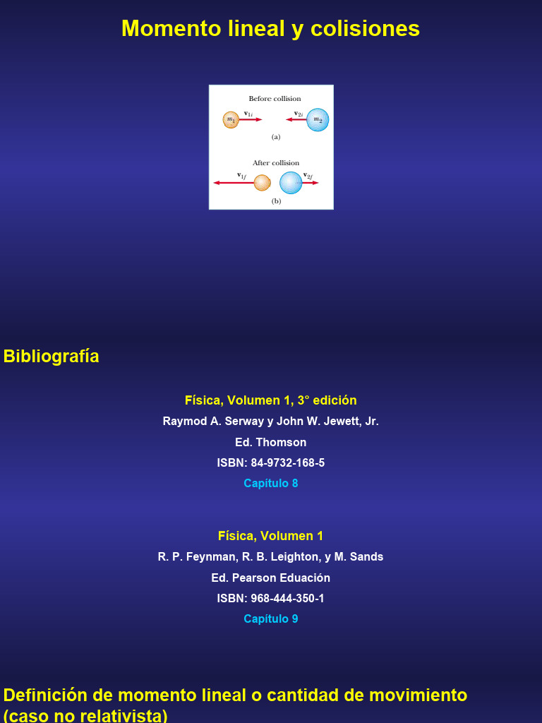 Momento Lineal y Colisiones | PDF | Impulso | Fuerza