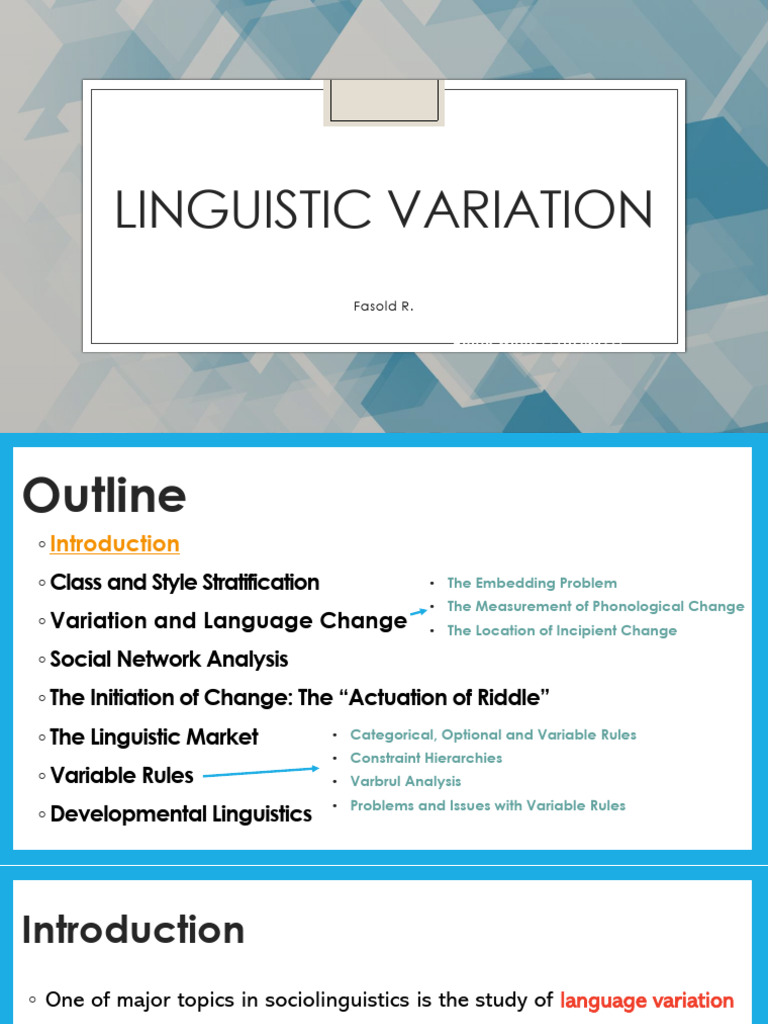 Sociolinguistics - Linguistic Variation - Fasold - Aggie | PDF ...
