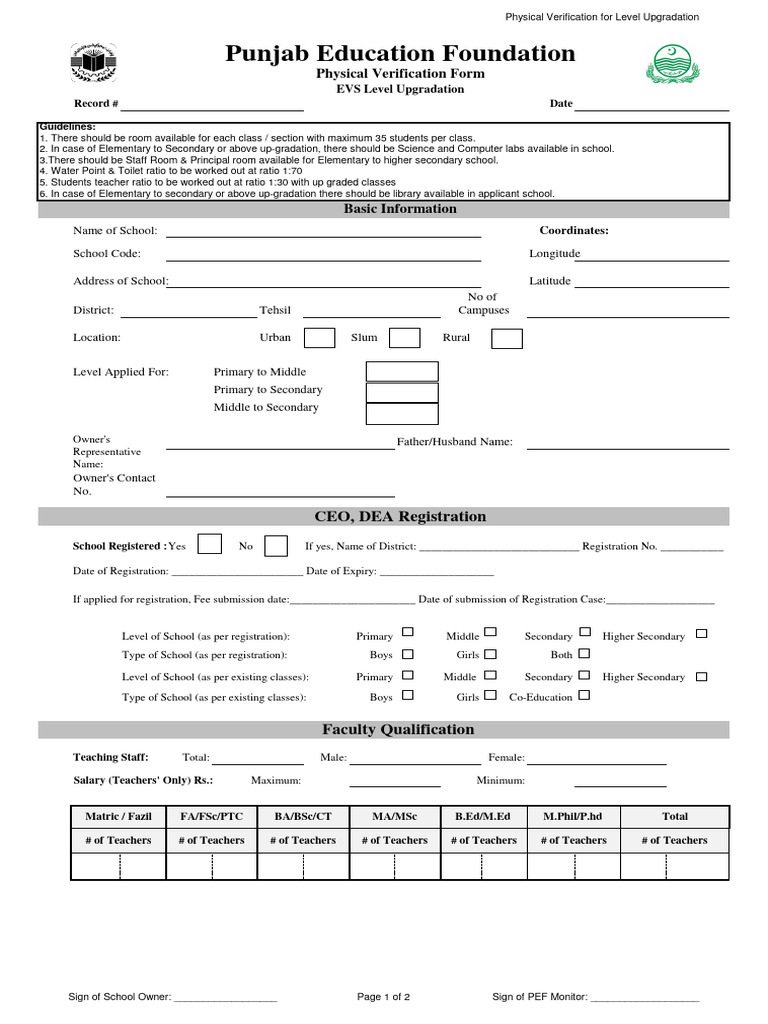 EVS Level Upgradation Form DD EVS Email 01-02-2024 | PDF | Schools