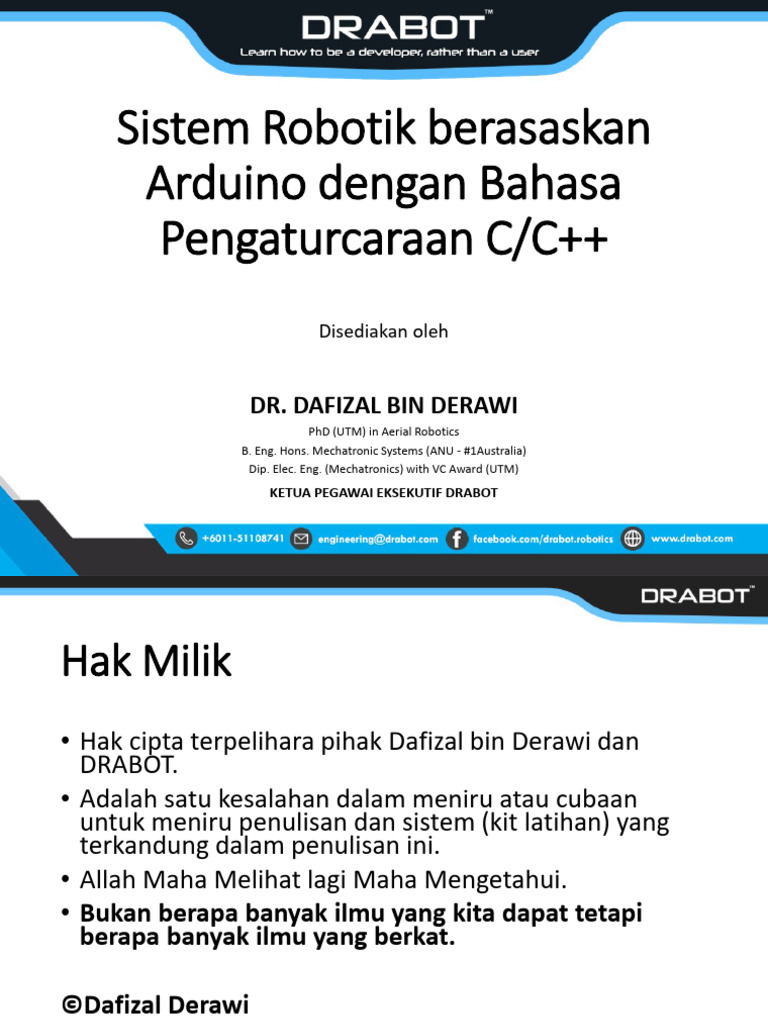 Sistem Robotik Berasaskan Arduino Dengan Bahasa Pengaturcaraan C - v2 | PDF
