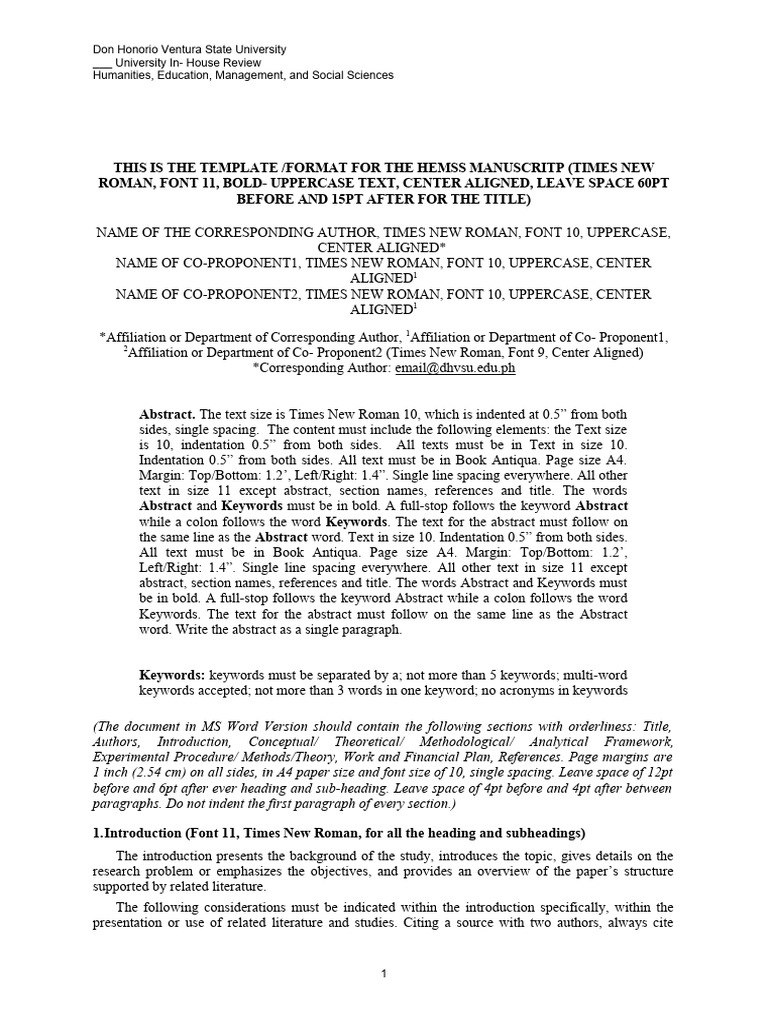 2HEMSS Manuscript Template For Completed Paper | PDF | Abstract (Summary) | Methodology