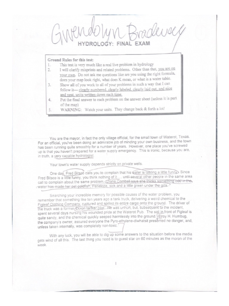 Final Exam Hydrology | PDF