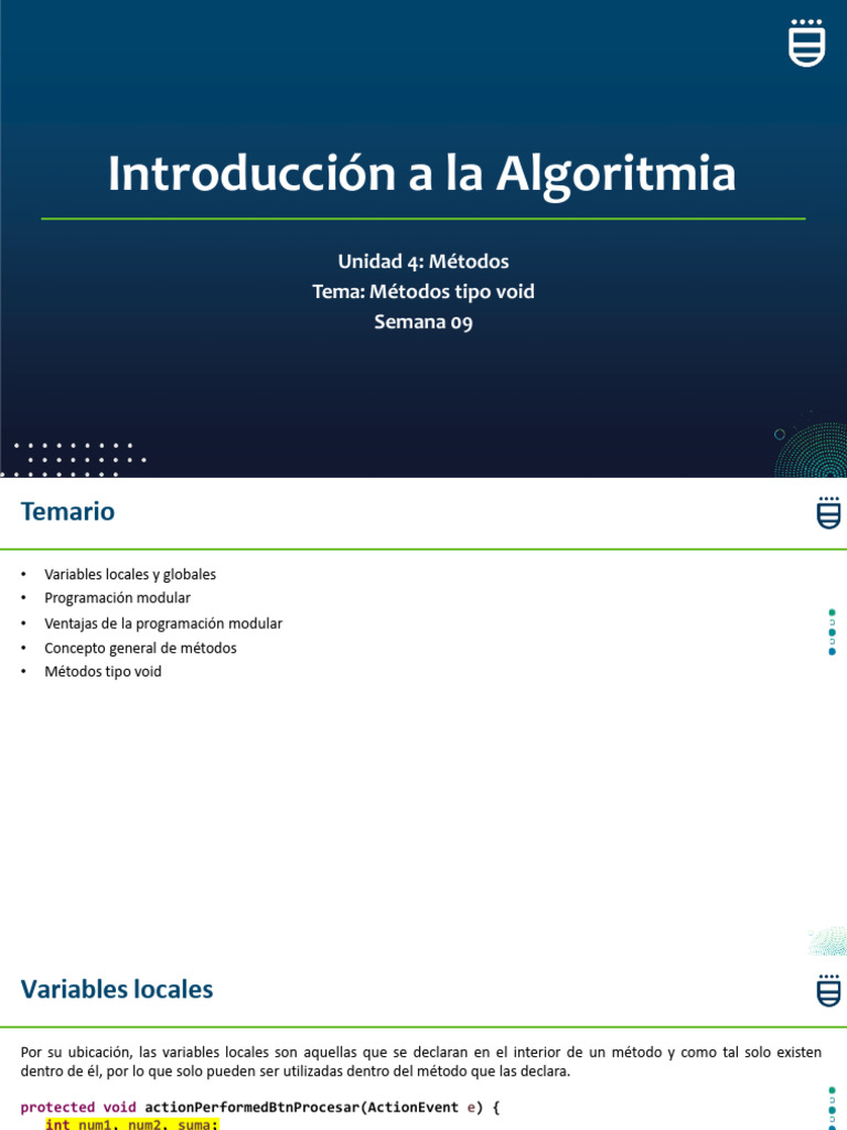 Metodos - Introducción a La Algoritmia | PDF | Parámetro (programación de computadora ...