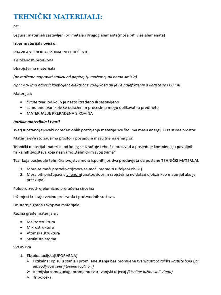 Tehnički Materijali | PDF