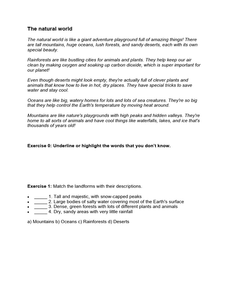 The natural world | PDF | Nature | Desert