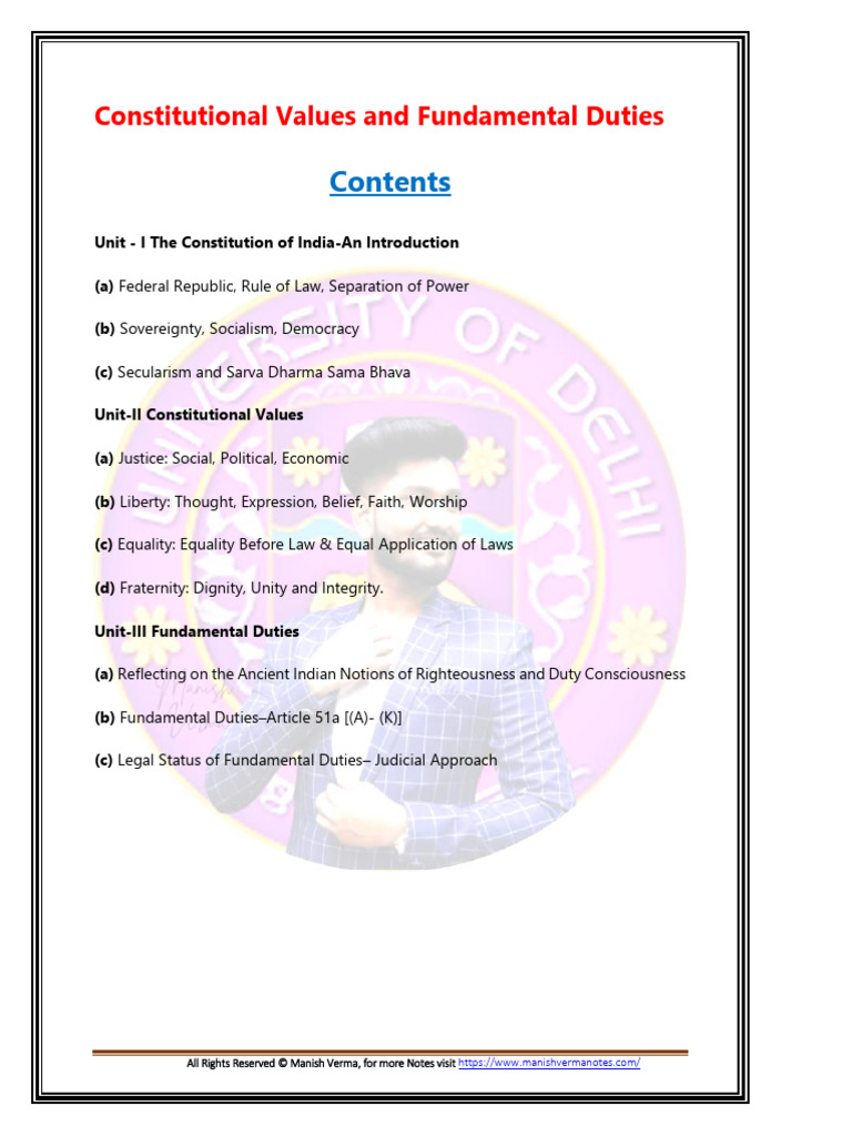 3rd Constitutional Values and Fundamental Duties ENGLISH | Download Free PDF | Rule Of Law ...