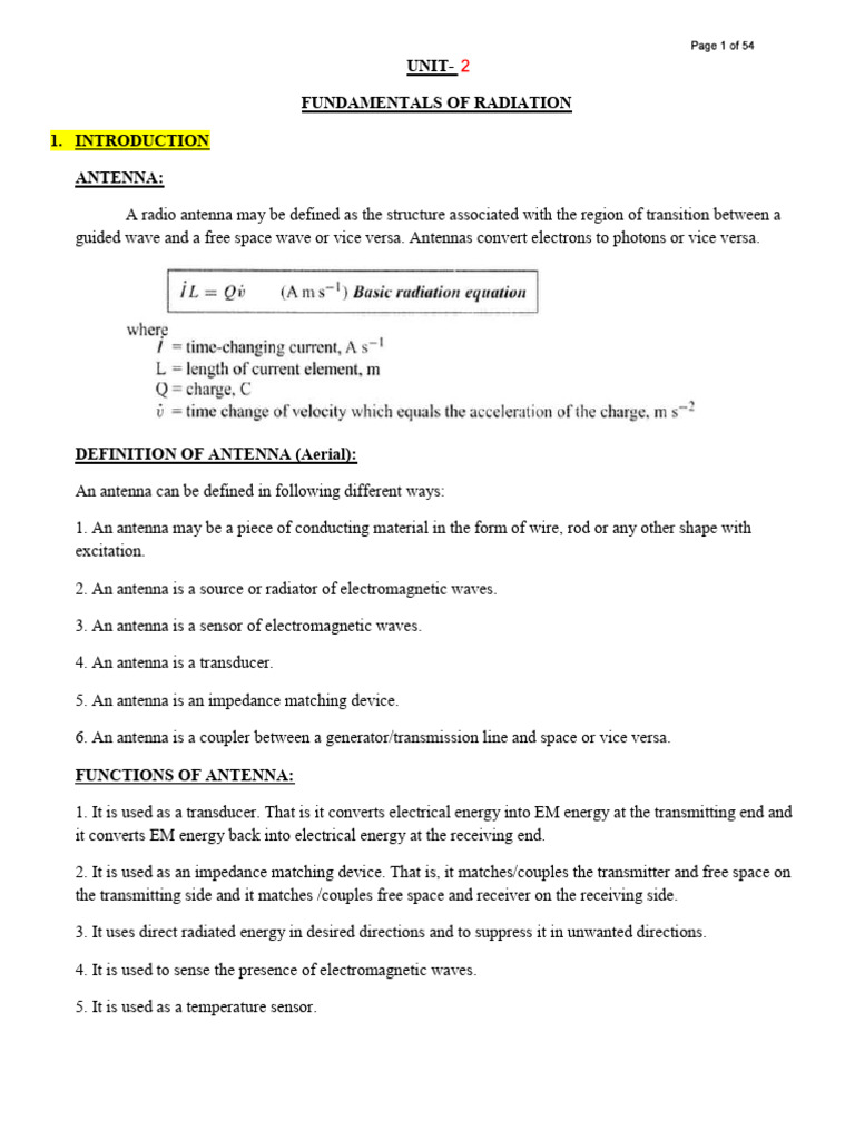Antenna Fundamentals and Radiation Patterns | PDF | Antenna (Radio) | Radio