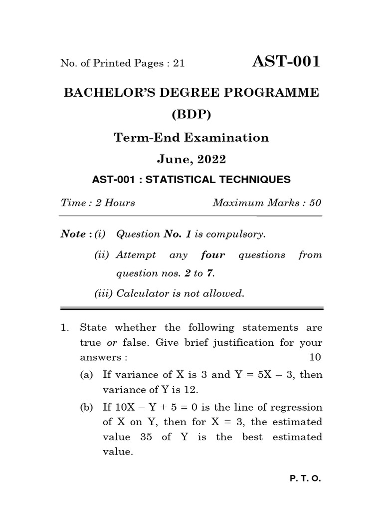 Ast 001 | PDF | Variance | Estimator