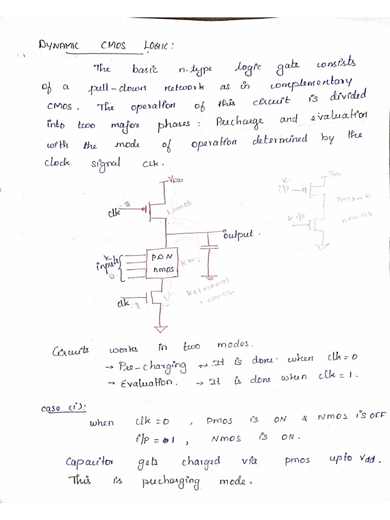 Dynamic CMOS Logic Notes - VLSI | PDF