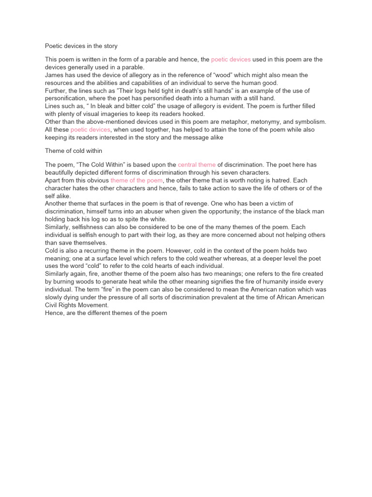 Poetic Devices in The Story | PDF | Poetry
