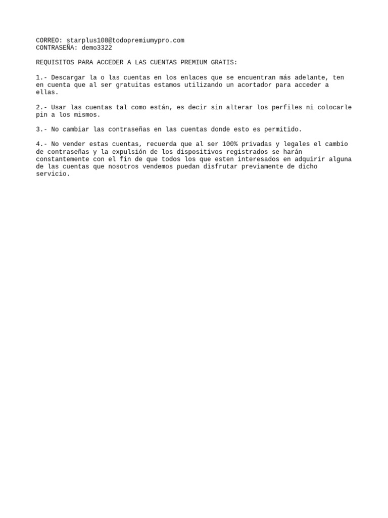 Cuenta Premium Star Plus #2 | PDF