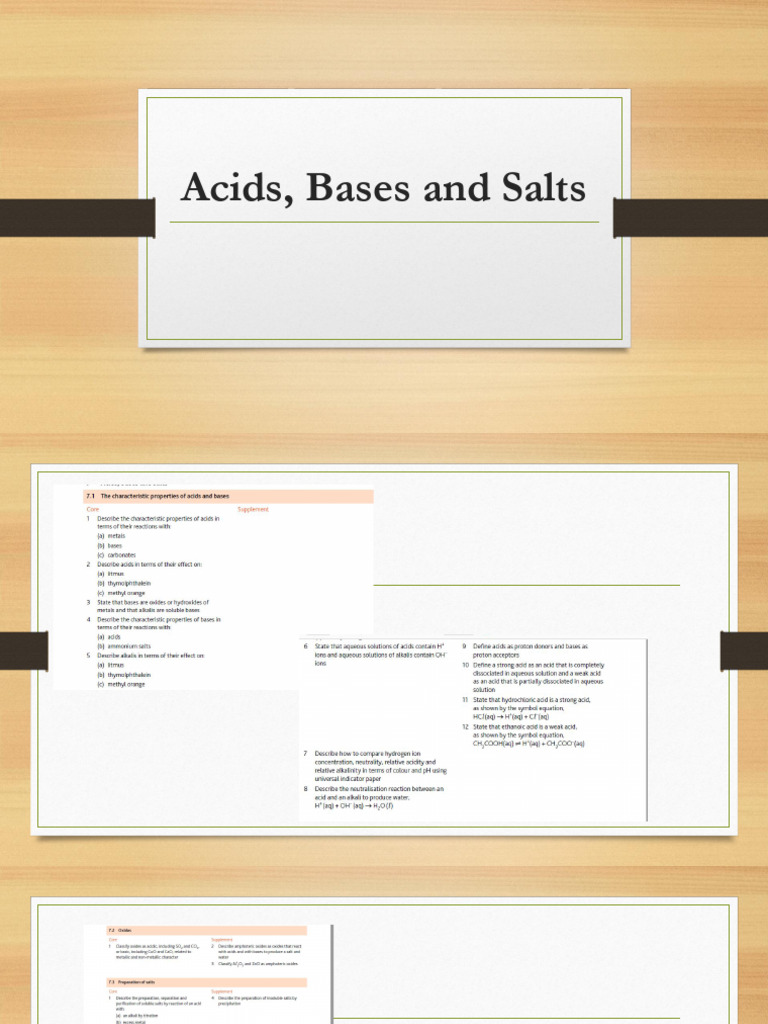 Acids - Bases and Salt | PDF | Hydroxide | Acid