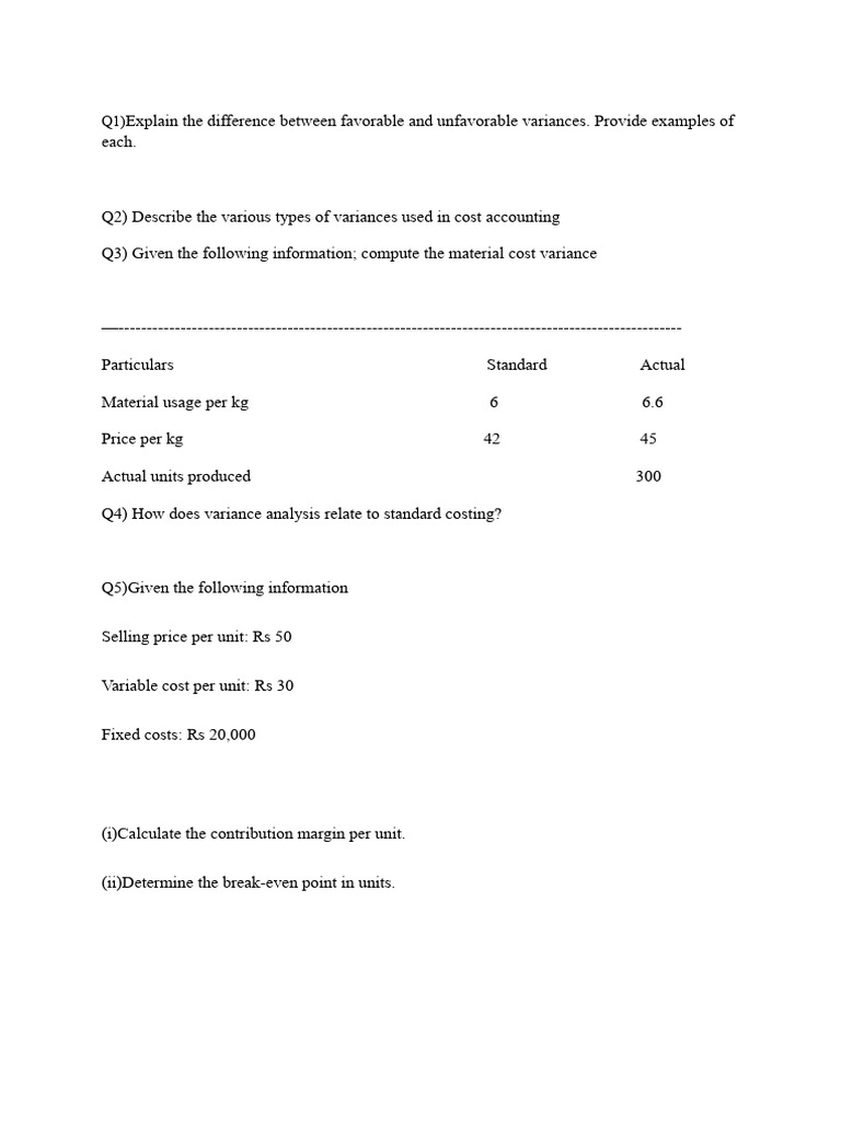 ProblemSet CVP | PDF | Technology & Engineering