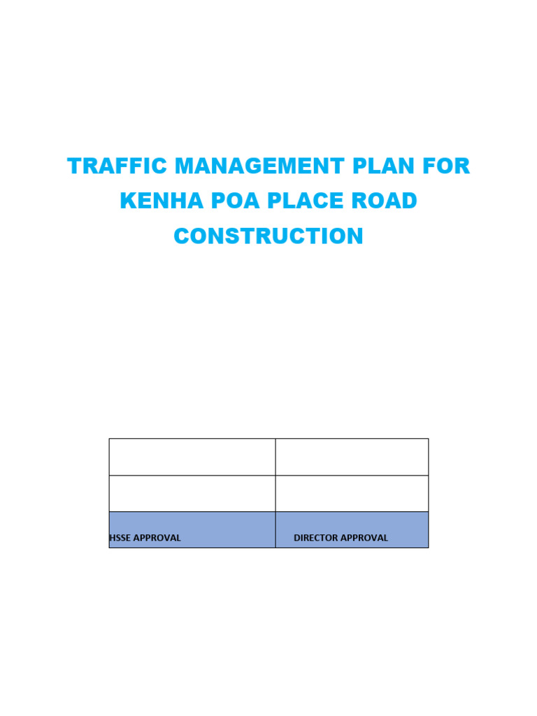 Traffic Management Plan | PDF | Traffic | Road