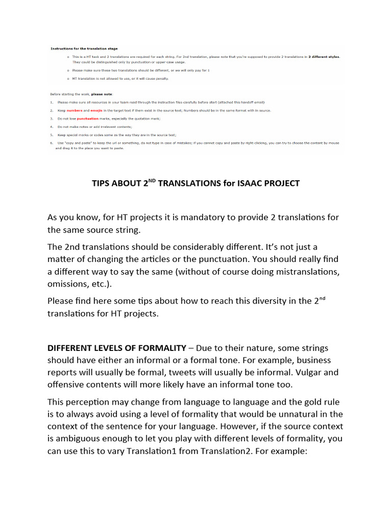 Tips for Diverse 2nd Translations | PDF | Translations | Syntax