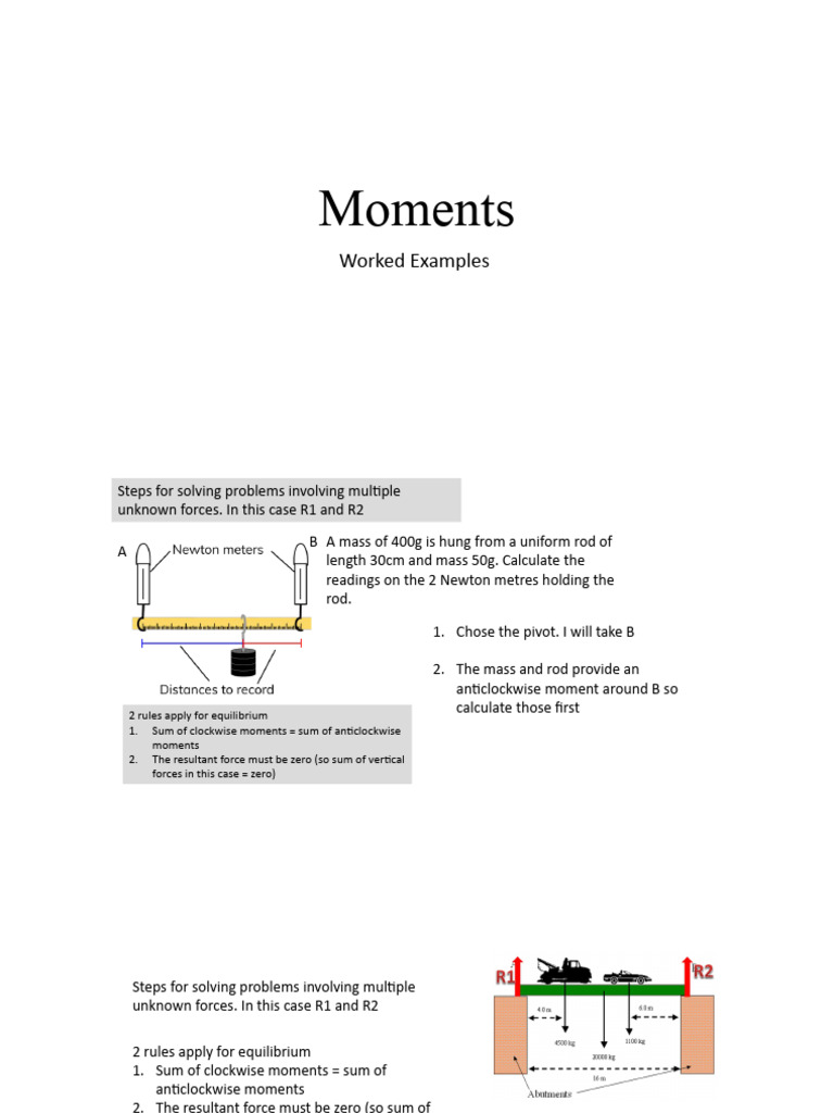 Calculating Moments in Equilibrium Problems | PDF