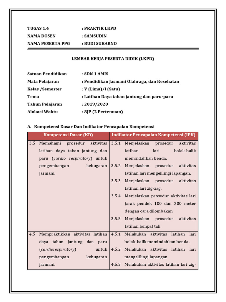 Tugas 1.4 Praktik LKPD (BUDI SUKARNO) | PDF