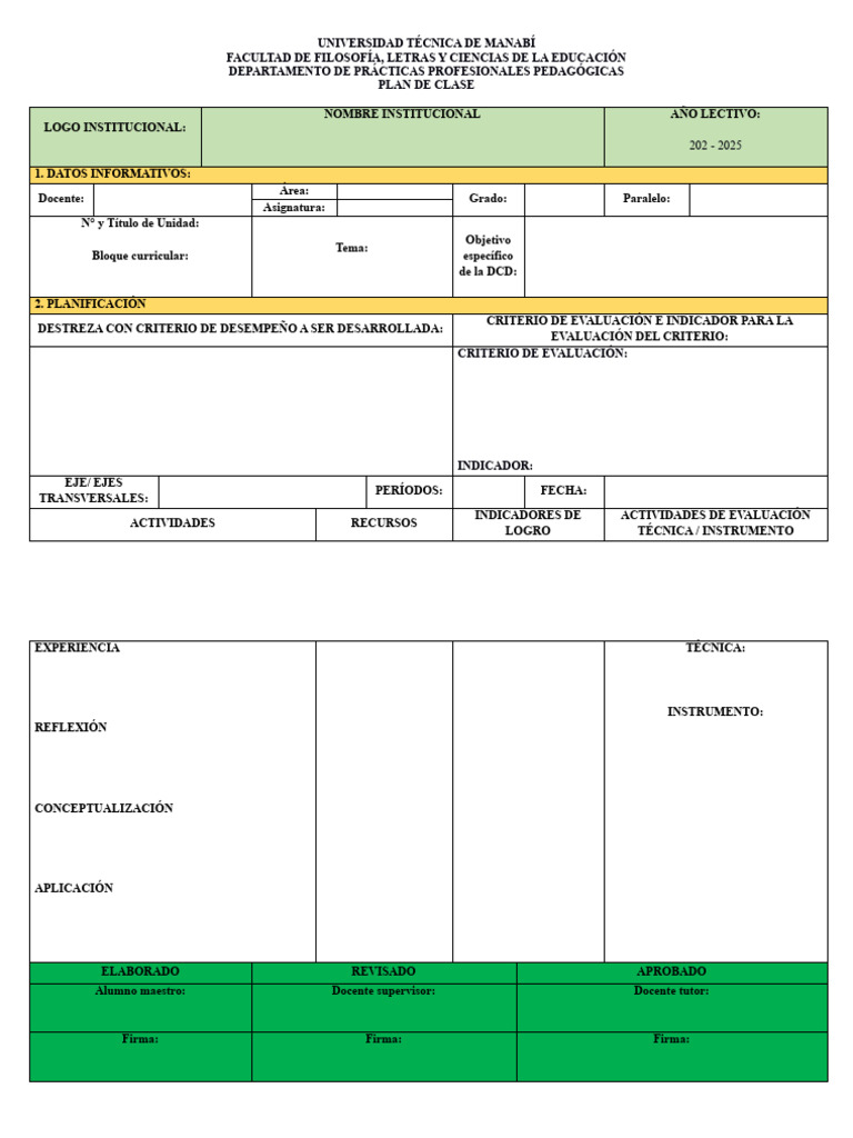 Formato de Plan de Clase Utm | PDF