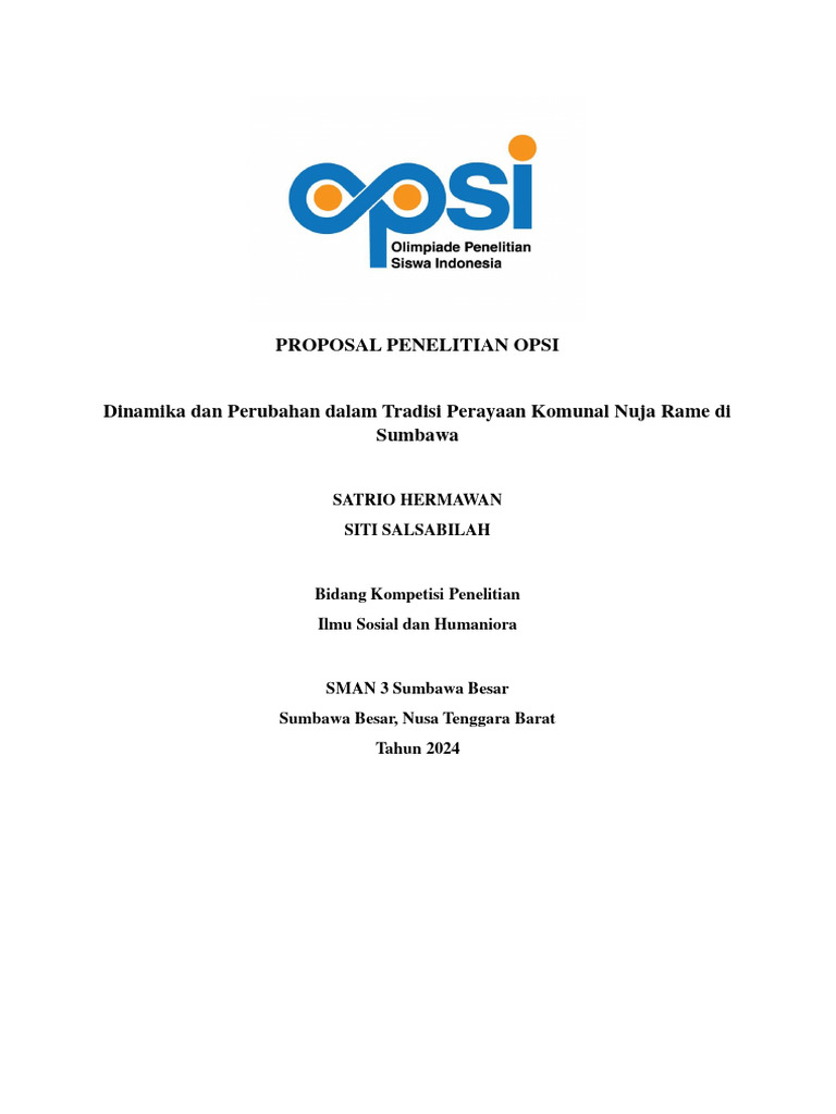 Proposal Penelitian Opsi | PDF | Kajian Bahasa Asing | Sejarah