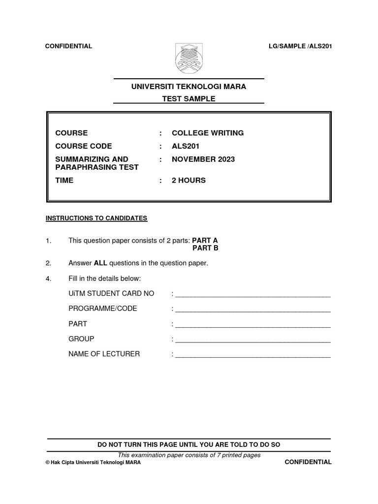 Summarizing and Paraphrasing Test Sample | PDF | Waste | Waste Management Summarizing and Paraphrasing Test Sample | PDF | Waste | Waste Management
