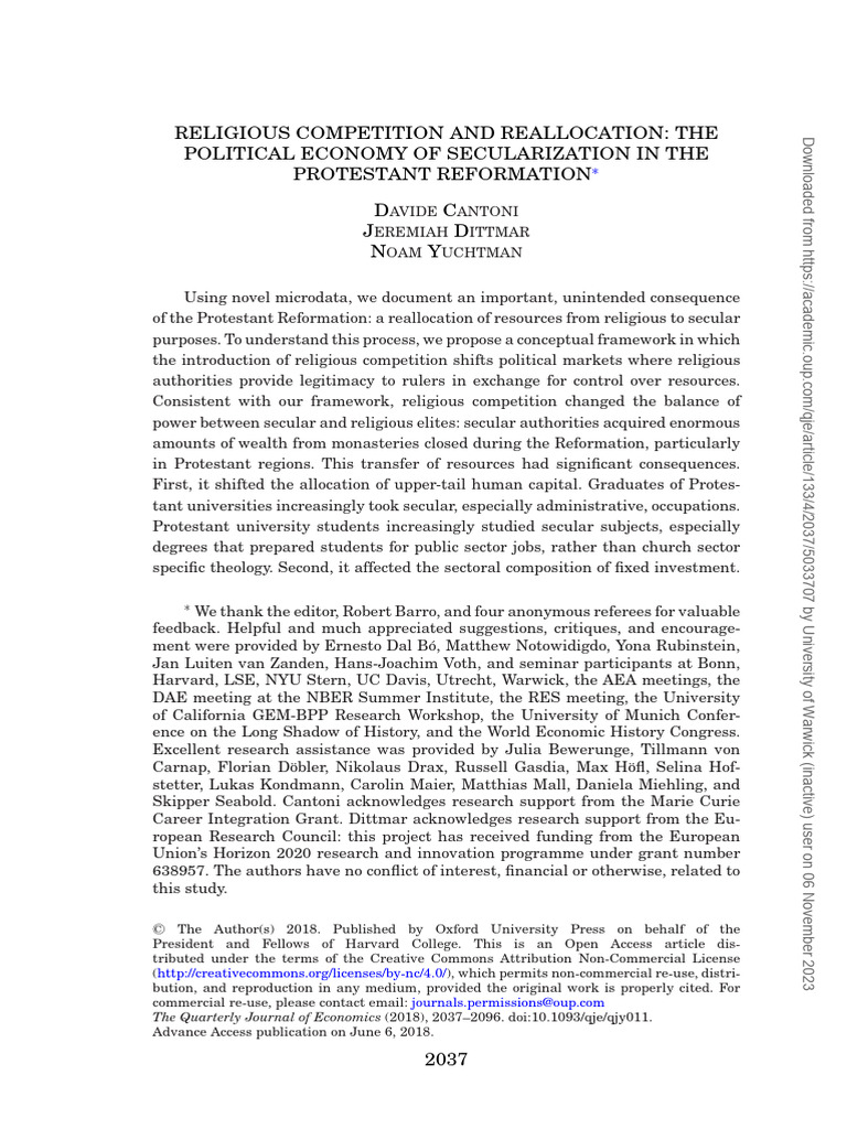 Religious Competition | PDF | Monopoly