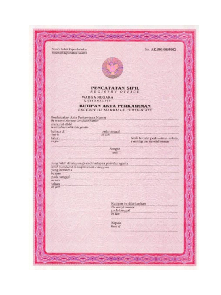 contoh akta nikah | PDF