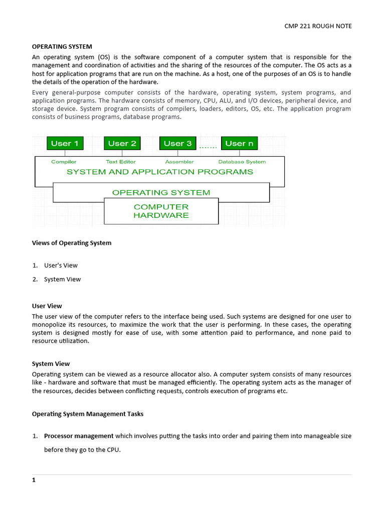 CMP 221 Note | PDF | Thread (Computing) | Scheduling (Computing)