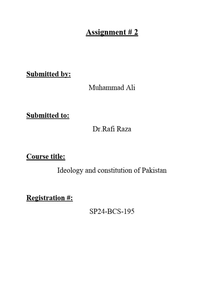 Assignment Pak Study | Download Free PDF | Pakistan | Asia