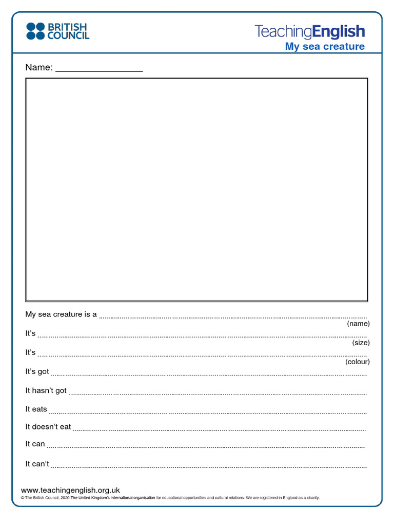My Sea Creature StudentWorksheet B | PDF
